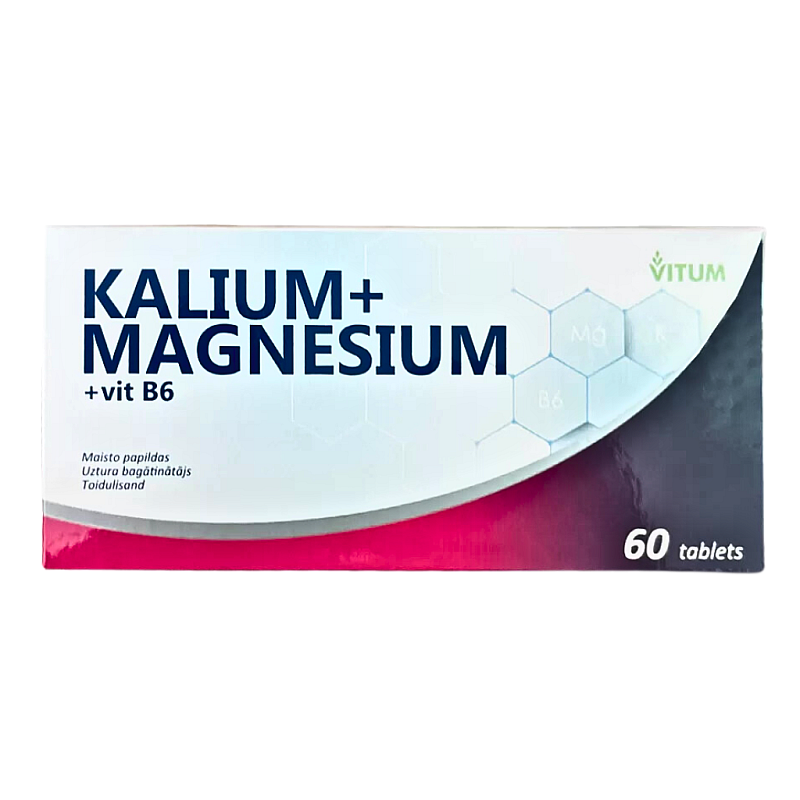 Kalio preparatai : Kalis + Magnis + vitaminas B6, 60 tablečių ...