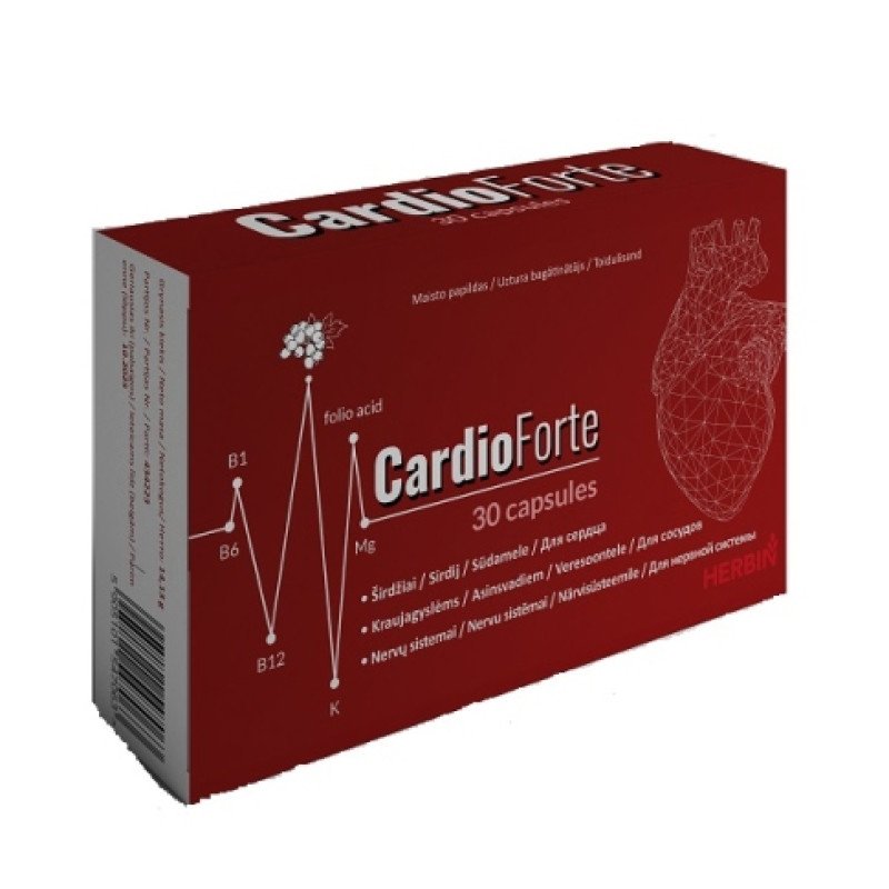 Širdžiai, kraujotakai : Harbin cardio forte, 30 kapsulių