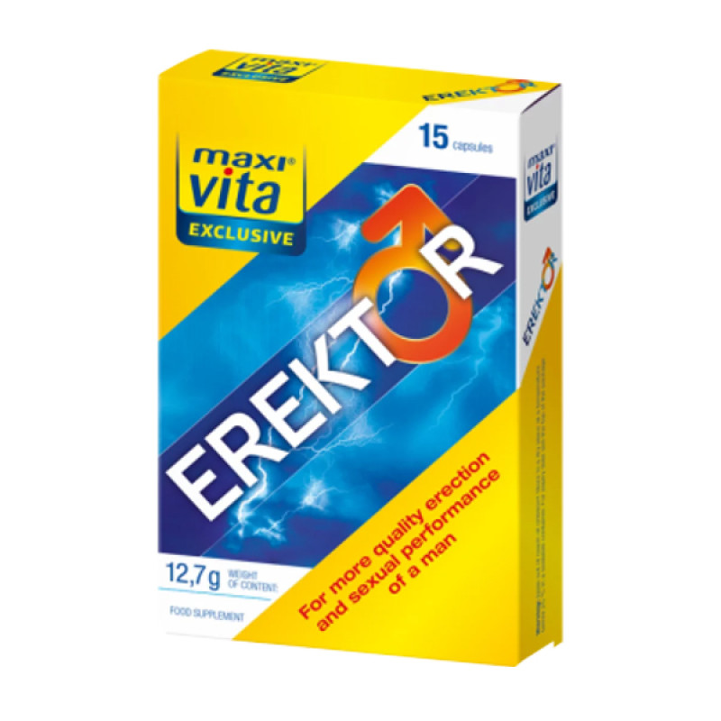 Papildai vyrams : MaxiVita erektor exclusive, 15 kapsulių